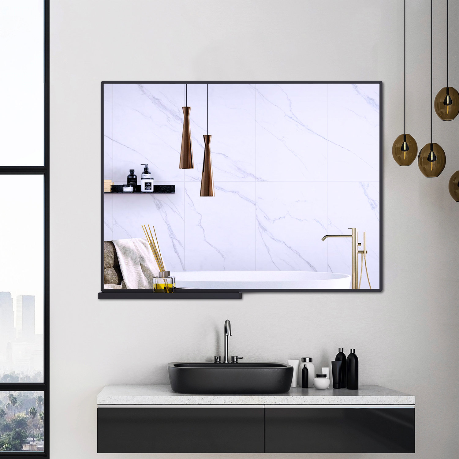 Latitude Run® Halaka Rectangle Metal Wall Mirror - Wayfair Canada