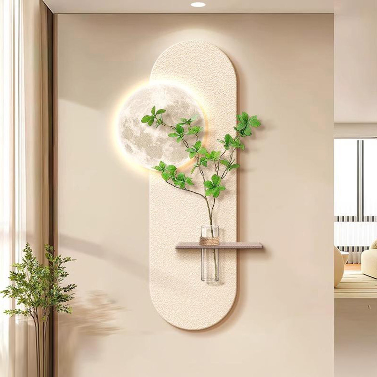 Wrought Studio™ Simple Modern Sandstone Hydroponic Greenery Corridor ...