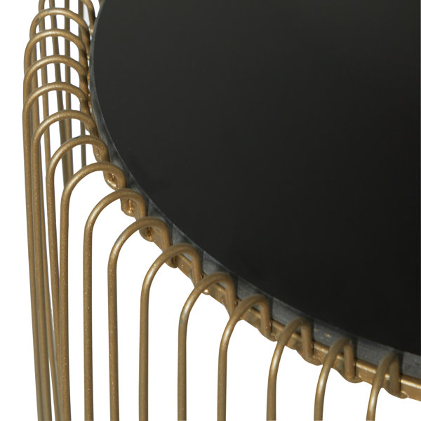 Mercer41 Kirtin Metal Side End Gold Accent Table with Shaded Glass Top ...