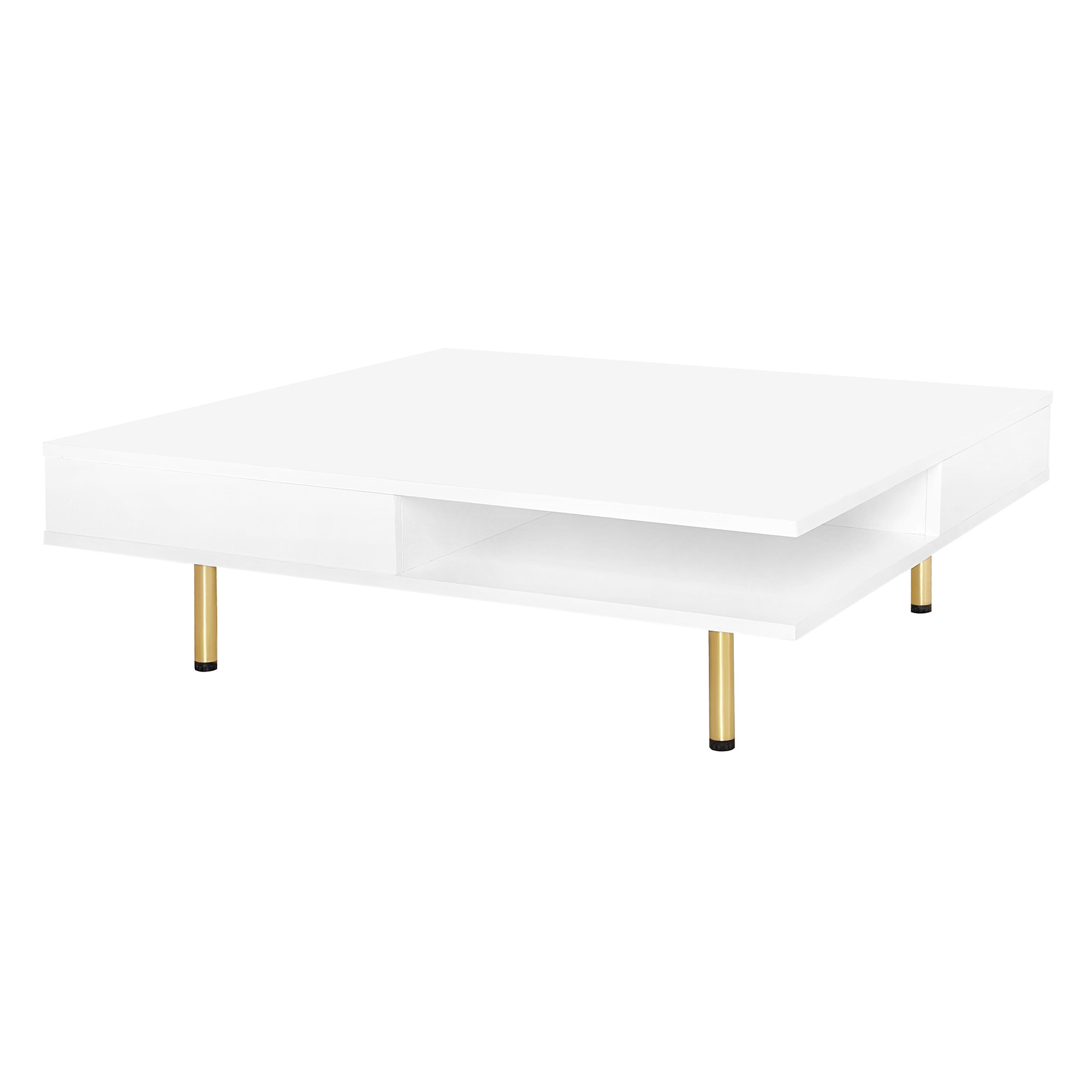 Wrought Studio™ Exquisite High Gloss Coffee Table With 4 Golden Legs ...