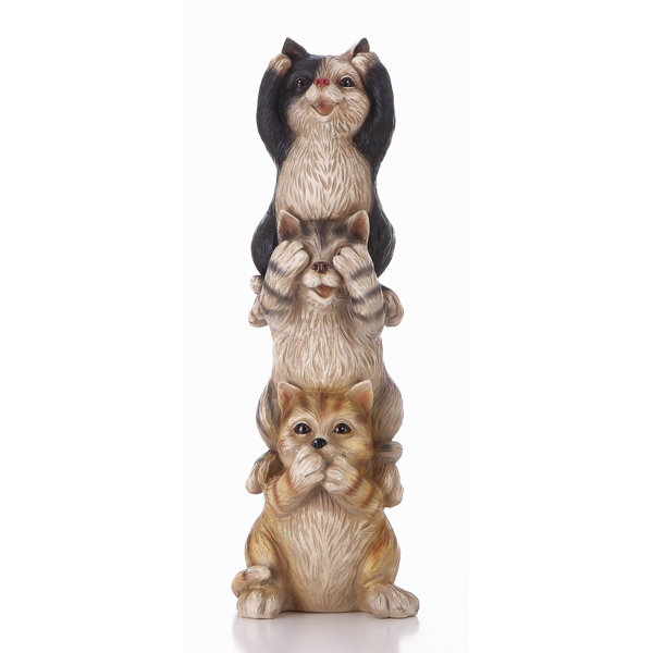 Hi-Line Gift Ltd. Stacking Cats - See, Hear and Speak No Evil Statue ...