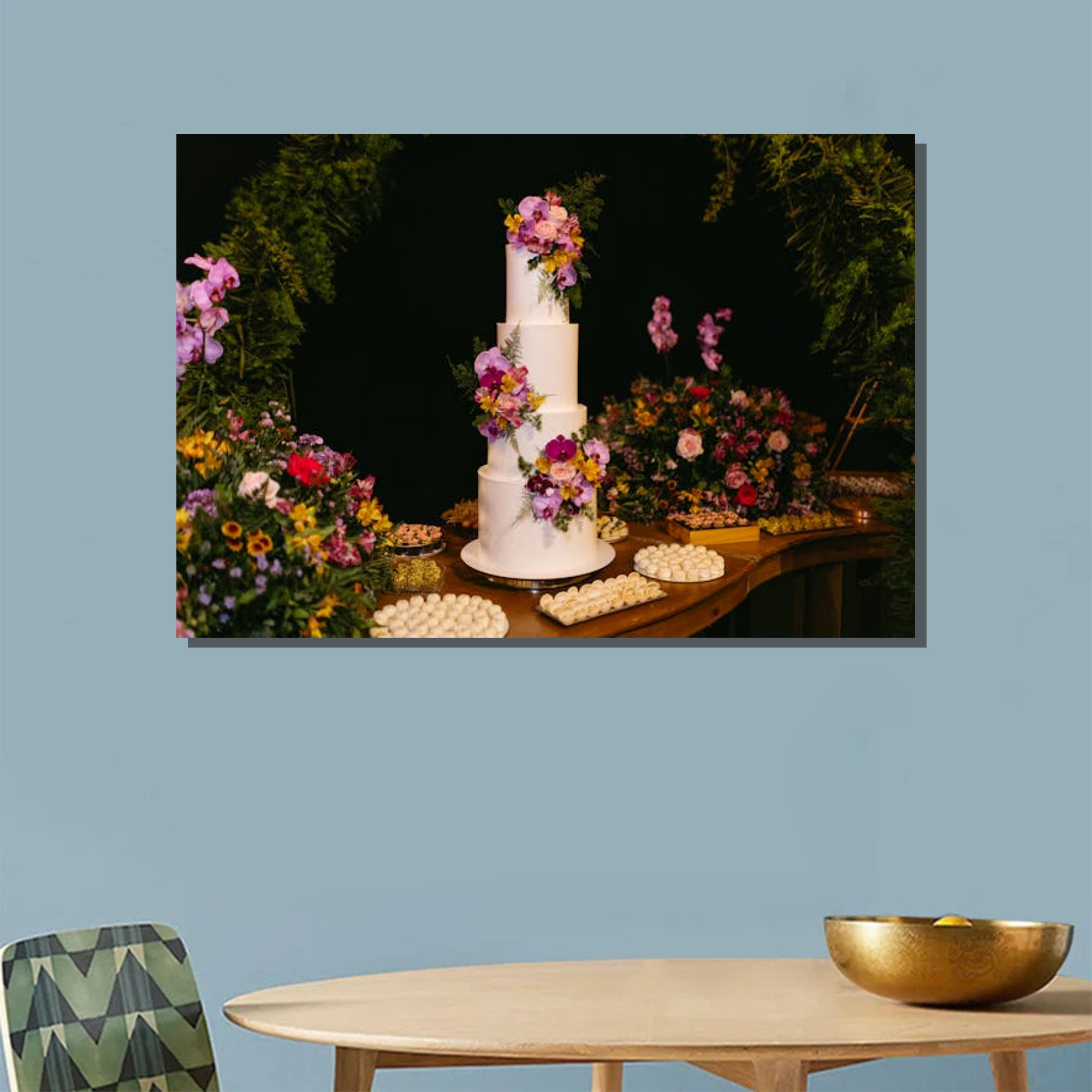 House of Hampton® Wedding Cake with Floral Accents for Romantic Decor ...