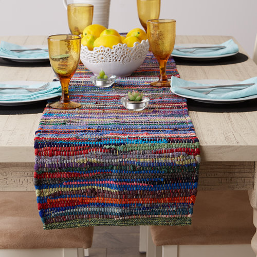 World Menagerie Aelia Striped 100% Cotton Table Runner & Reviews | Wayfair