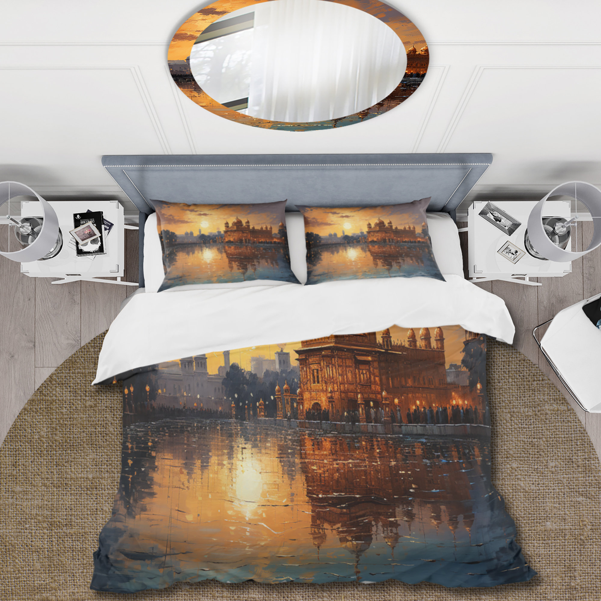 Design Art Hinduism Golden Temple II - Hinduism Duvet Cover Set ...