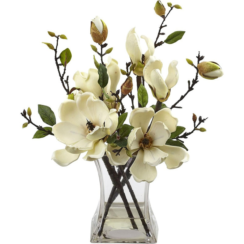 Gracie Oaks Magnolia Arrangement in Vase & Reviews | Wayfair