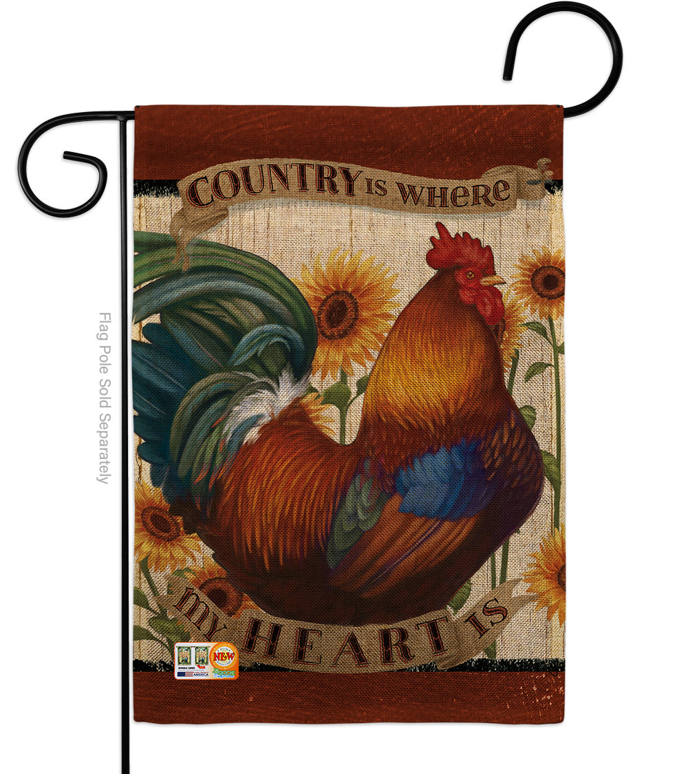 Breeze Decor Country My Heart Farm Animals Impressions 2-Sided Burlap 1 ...