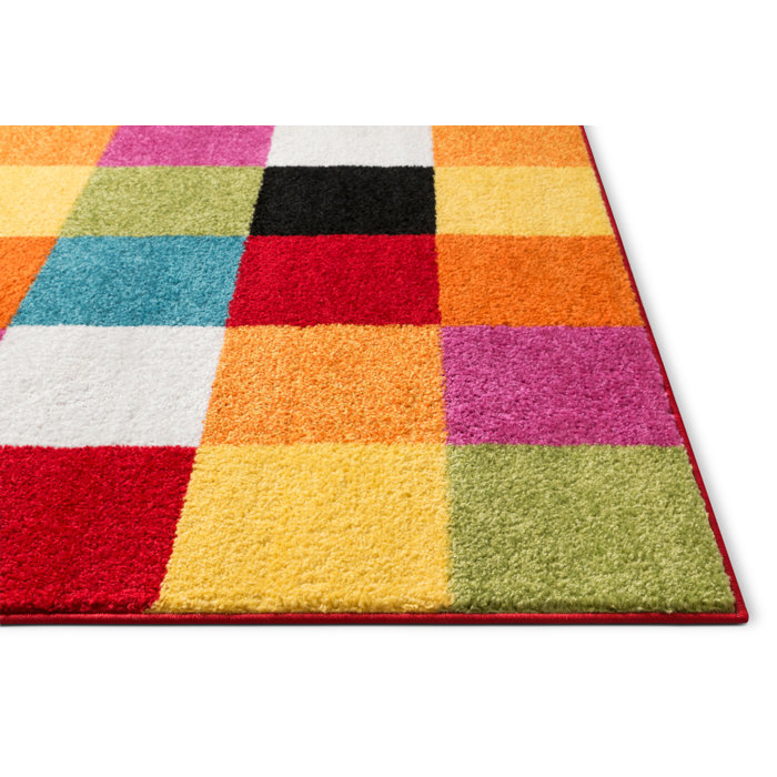 Isabelle & Max™ Bright Squared Geometric Red/Blue/Yellow Kids Area Rug ...