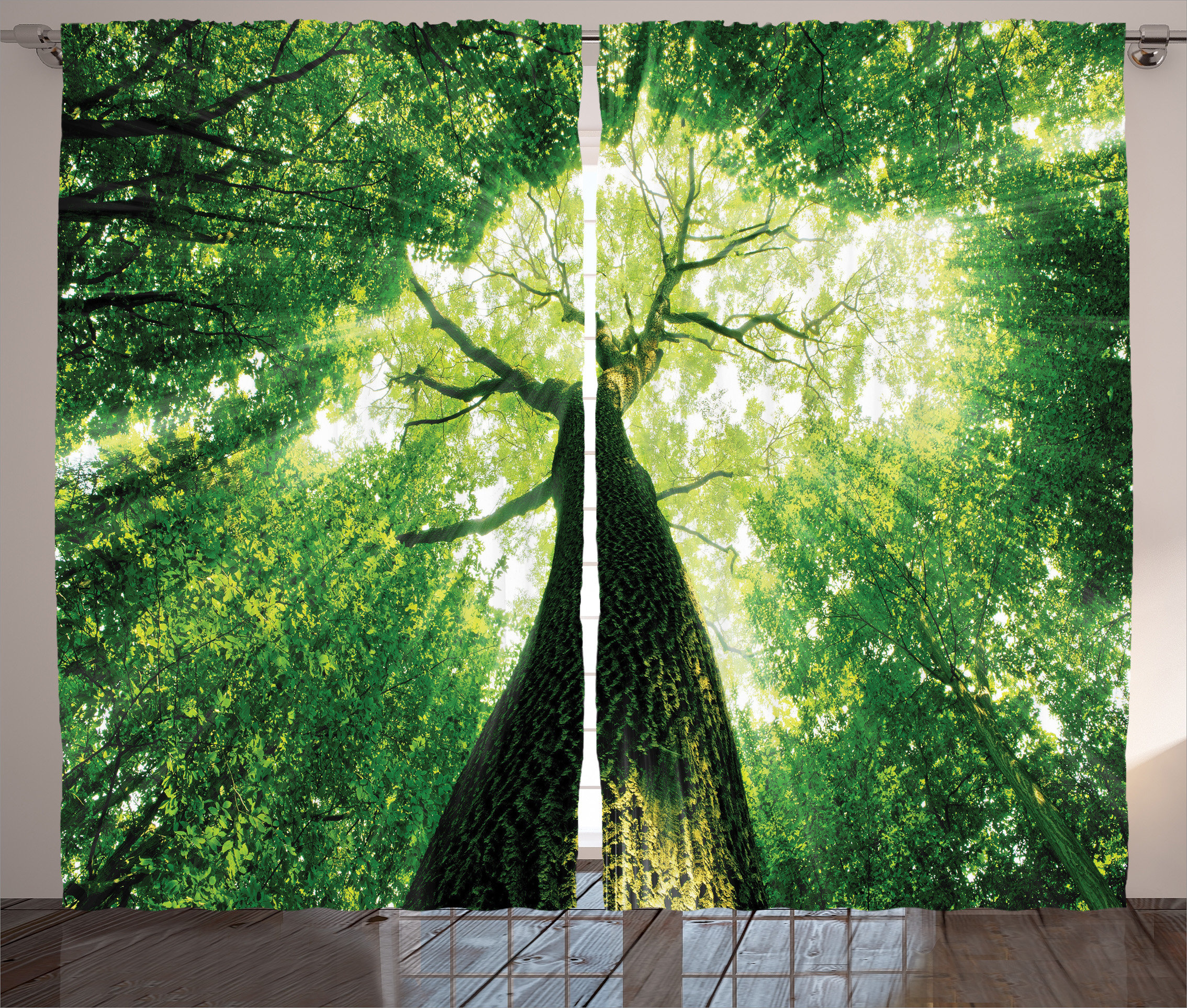 Ebern Designs Colan Nature Sunlights to Foliage Semi-Sheer Rod Pocket ...