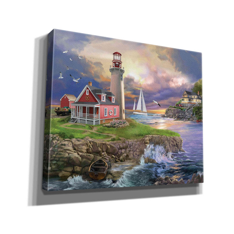 Breakwater Bay Epic Graffiti 'Sunset Point Lighthouse' By Bigelow ...