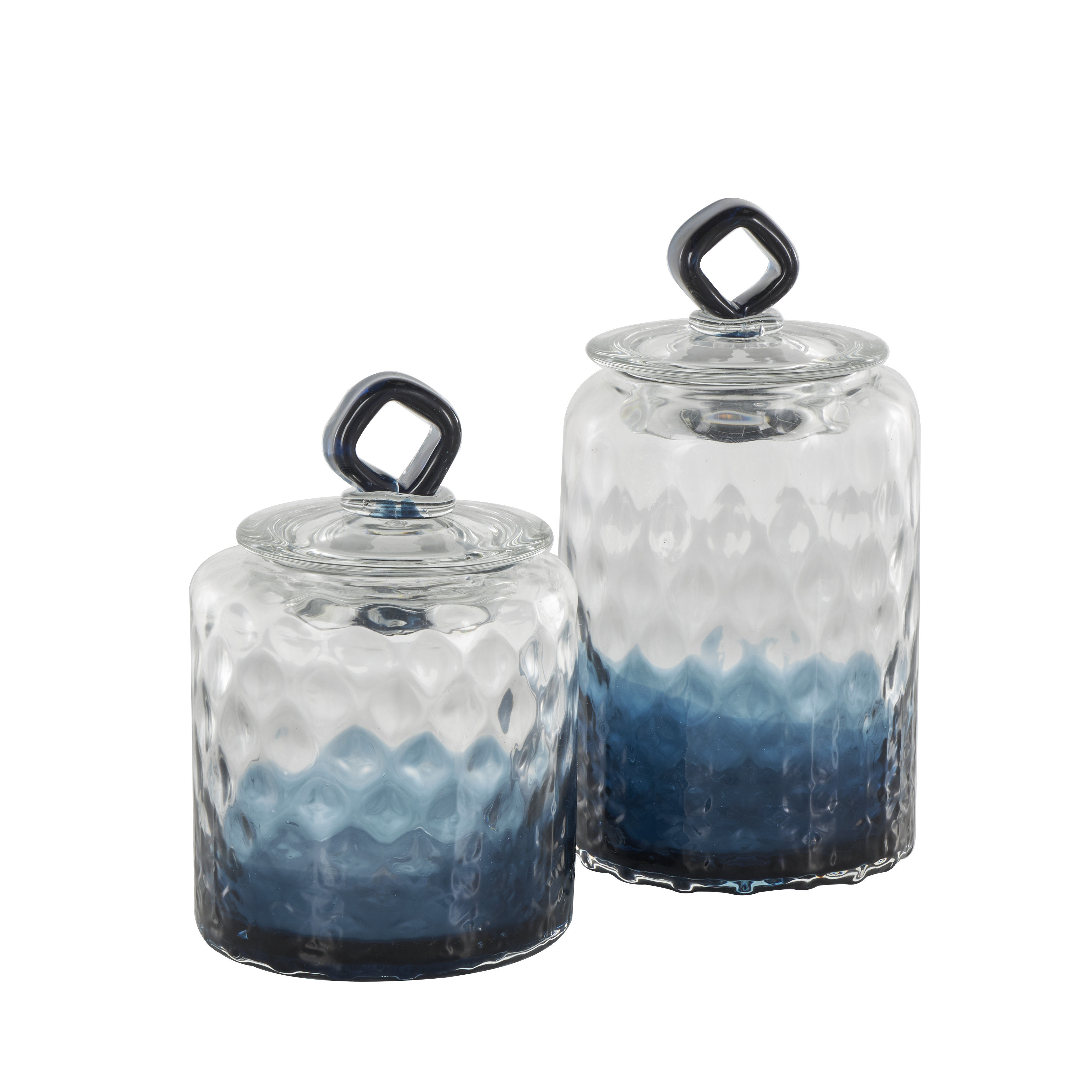 Mercer41 Nelligan Glass Faceted Ombre Geometric Decorative Jars with ...