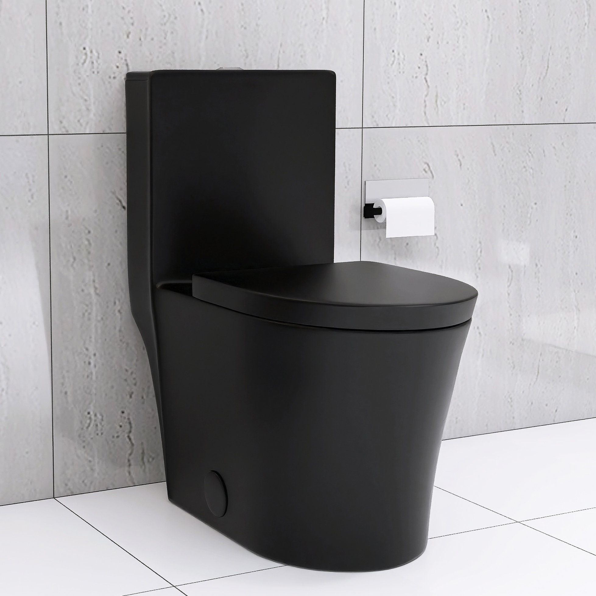 PlywoodPath Dual Flush Matte Black Toilet, 1.1/1.6 , 1000G Map Score ...