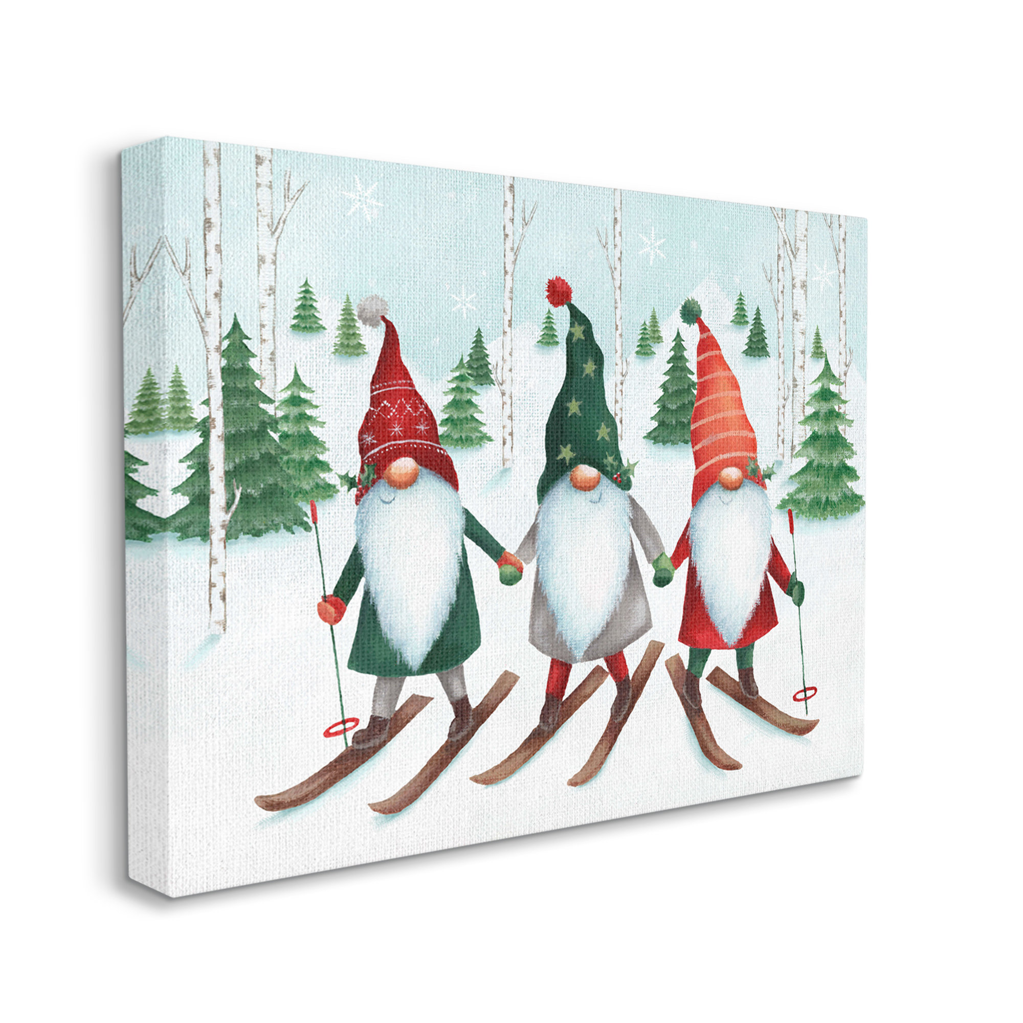 Trinx Gnome Trio Skiing Canvas Wall Art by Emma Leach - Wayfair Canada