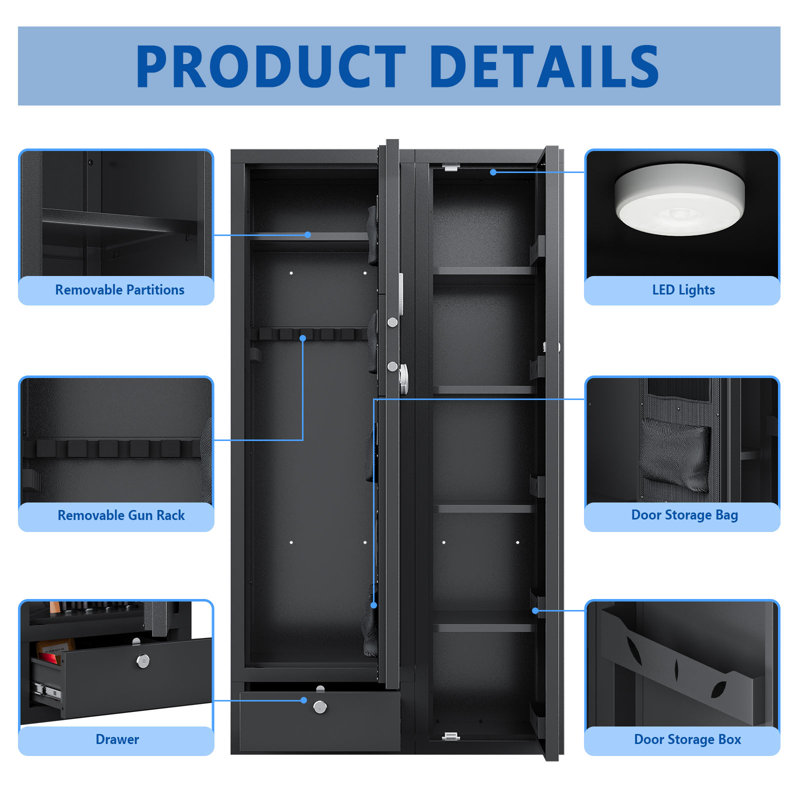 Kaer 15-20 Gun Safe,gun Safes For Home Rifle And Pistols,large Gun ...