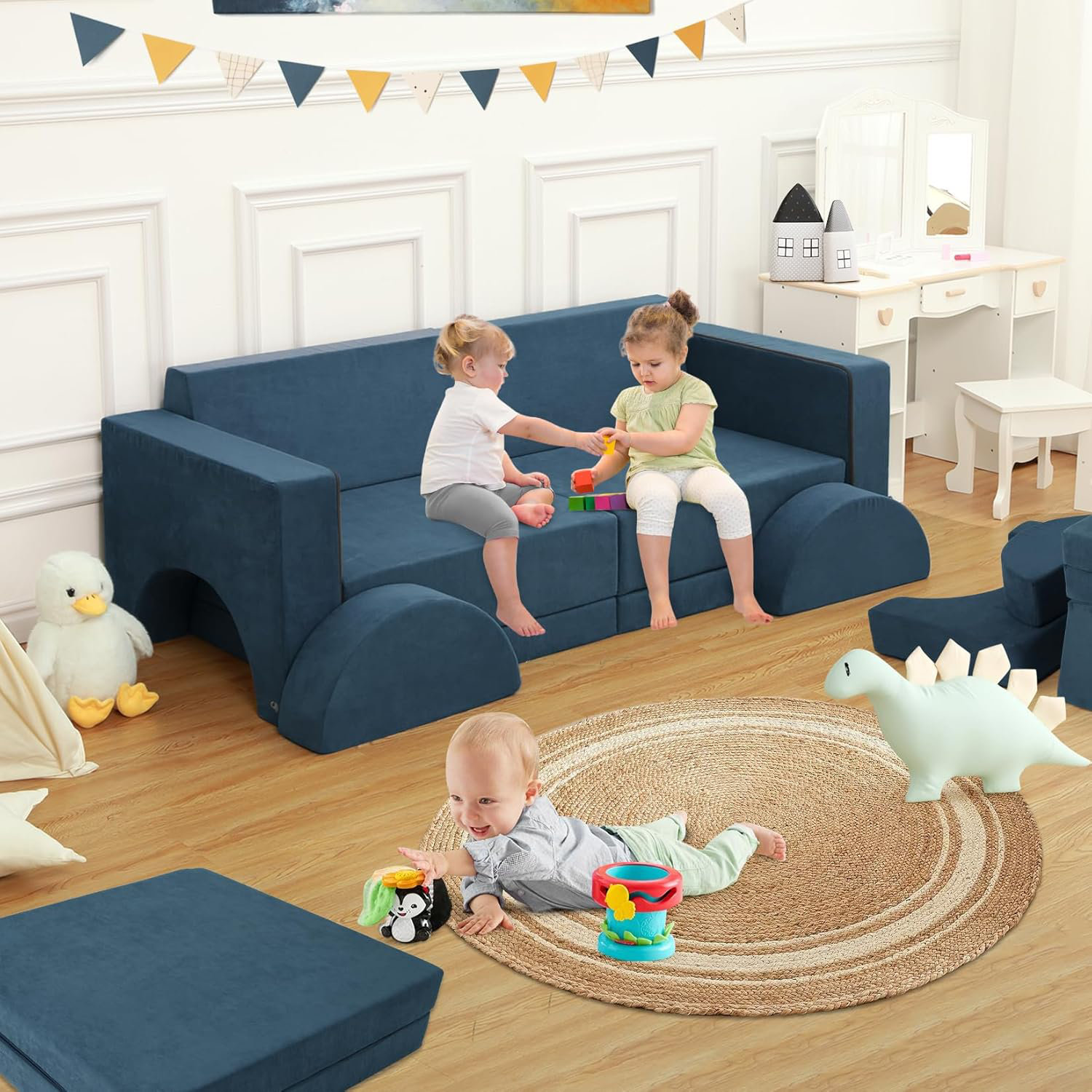 Isabelle & Max™ Kids Play Couch, 8PCS Toddler Couch Modular Kids Play ...