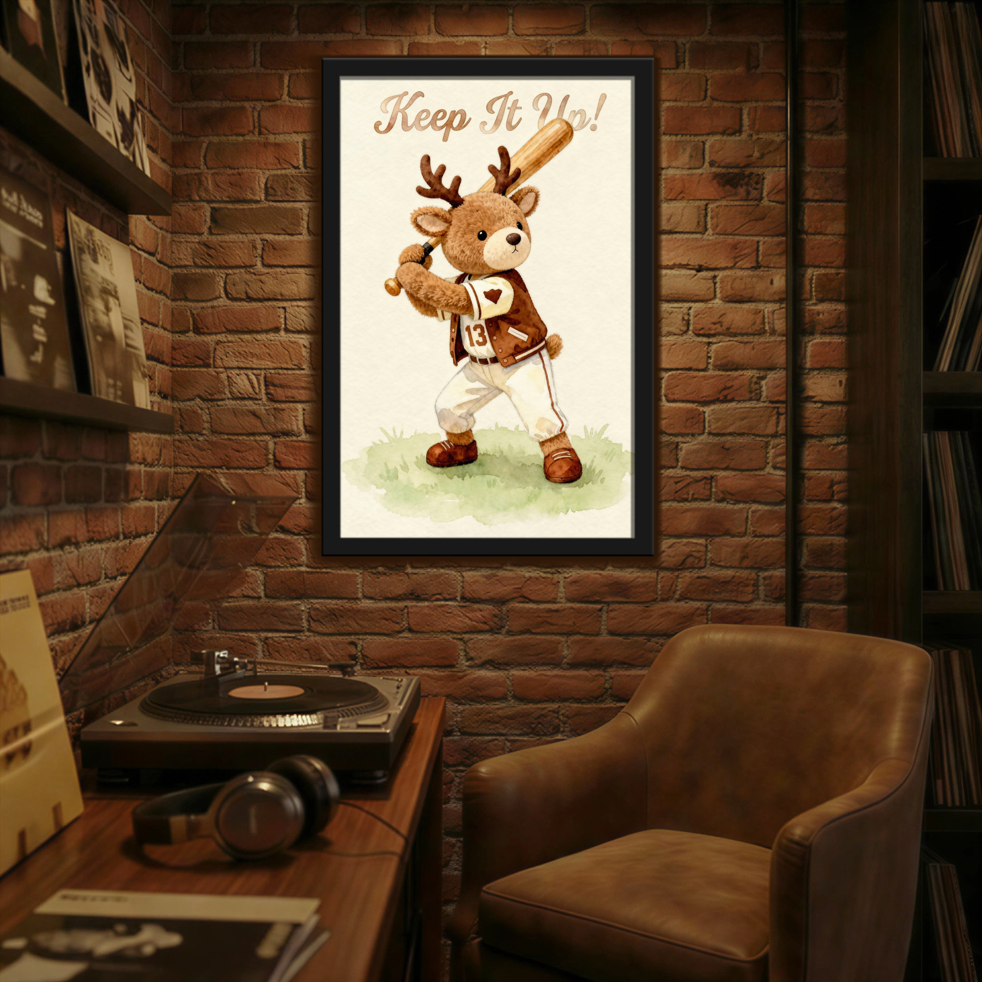 Winston Porter Animals Keep It Up Deer Baseball Player | Wayfair