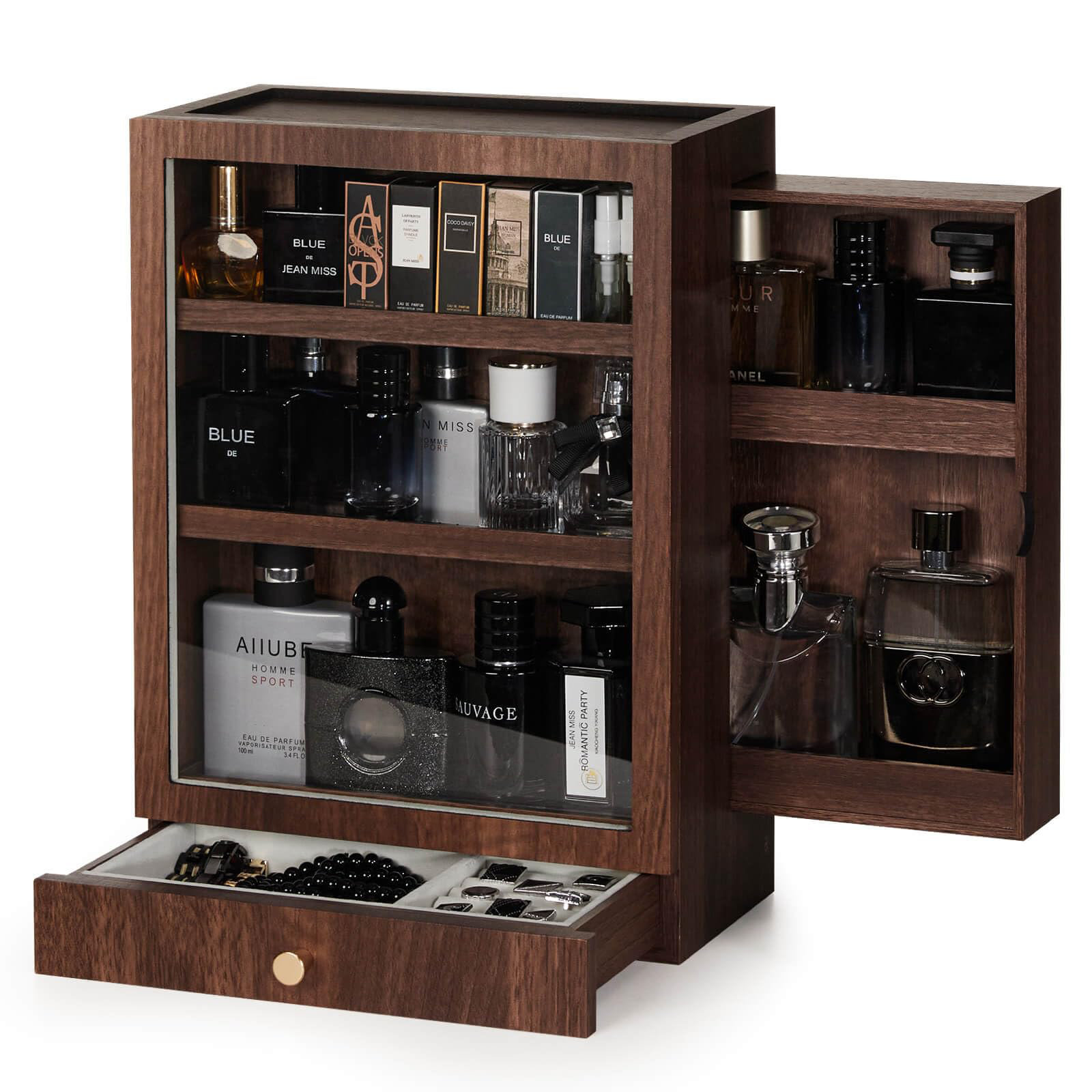 Hokku Designs Cologne Storage Organizer With Drawer, Men's Cologne ...