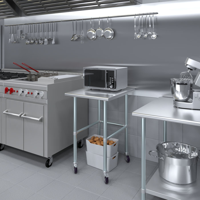 Amgood Stainless Steel Open Base Work Table with Wheels & Reviews | Wayfair