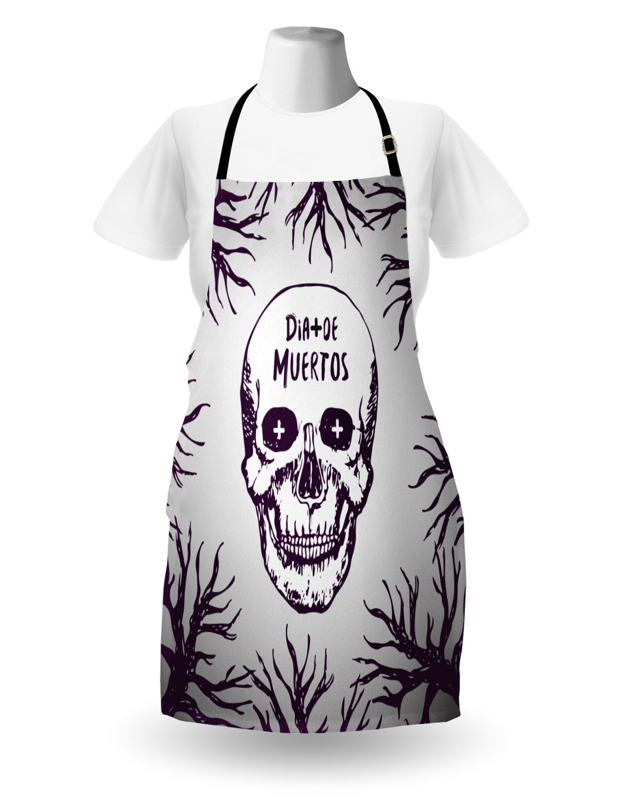 The Holiday Aisle® Skull Apron Unisex, Spooky Gothic Halloween, Adult ...