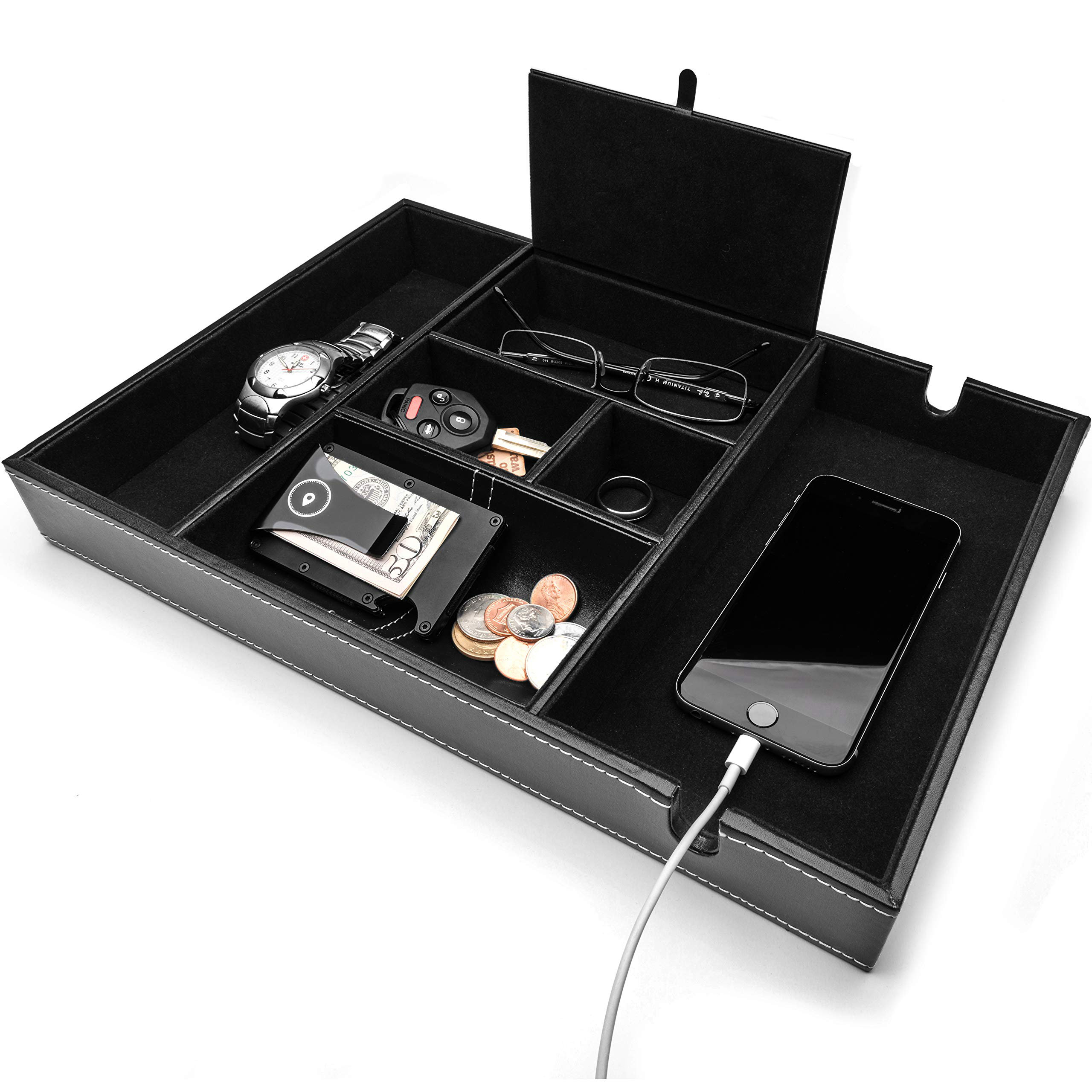 Rebrilliant Valet Tray For Men, Nightstand Organizer, Entry Table ...