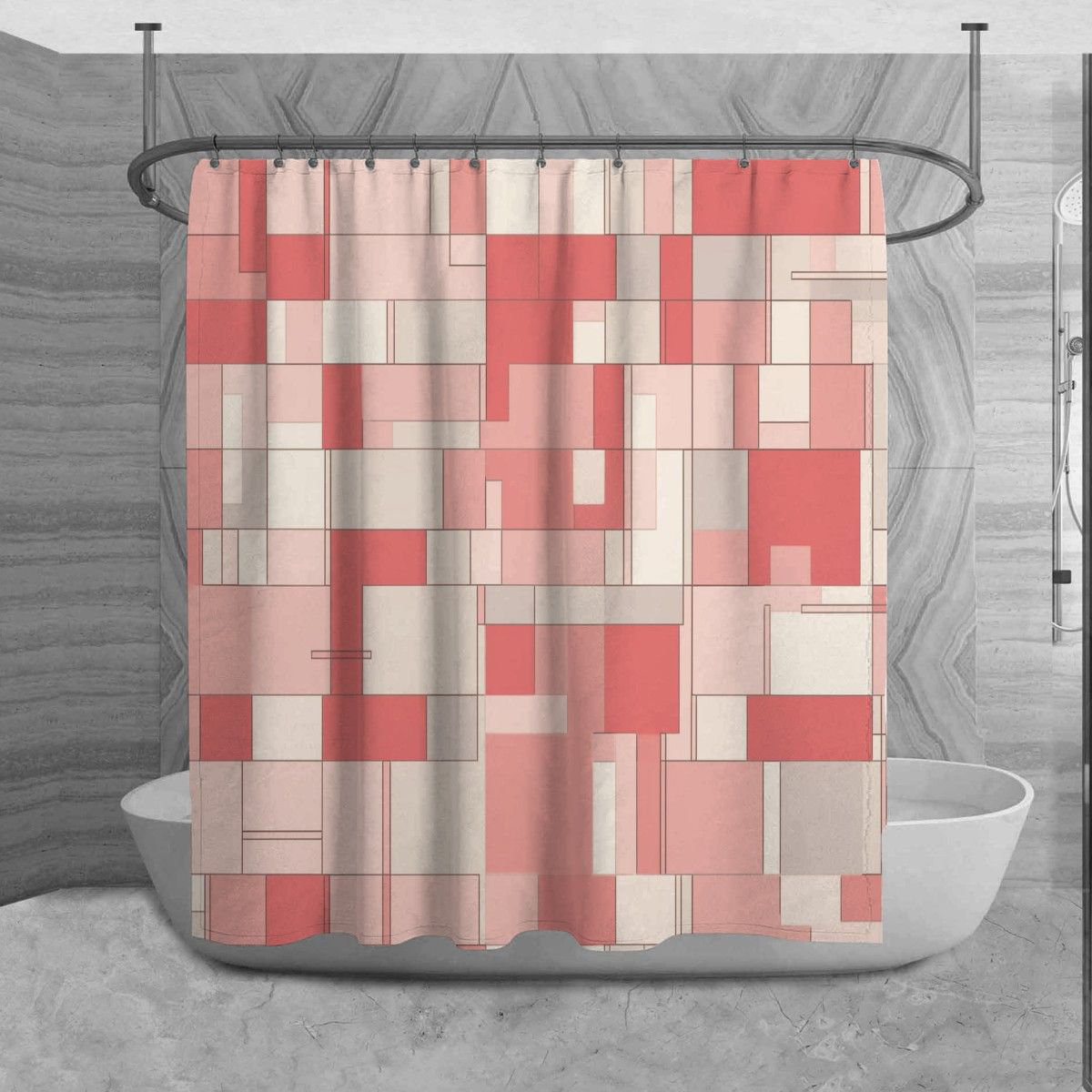 East Urban Home Kryslin Geometric Shower Curtain | Wayfair