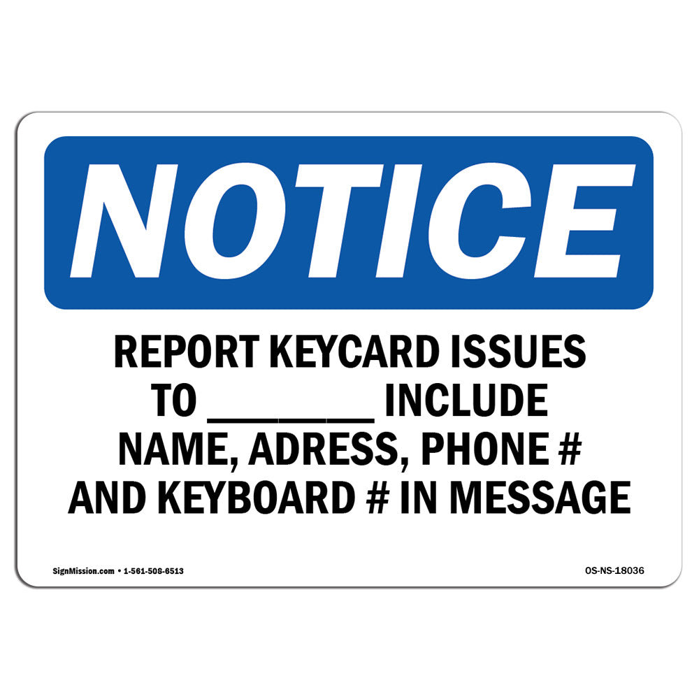 SignMission Report Keycard Issues to Include Name Sign | Wayfair