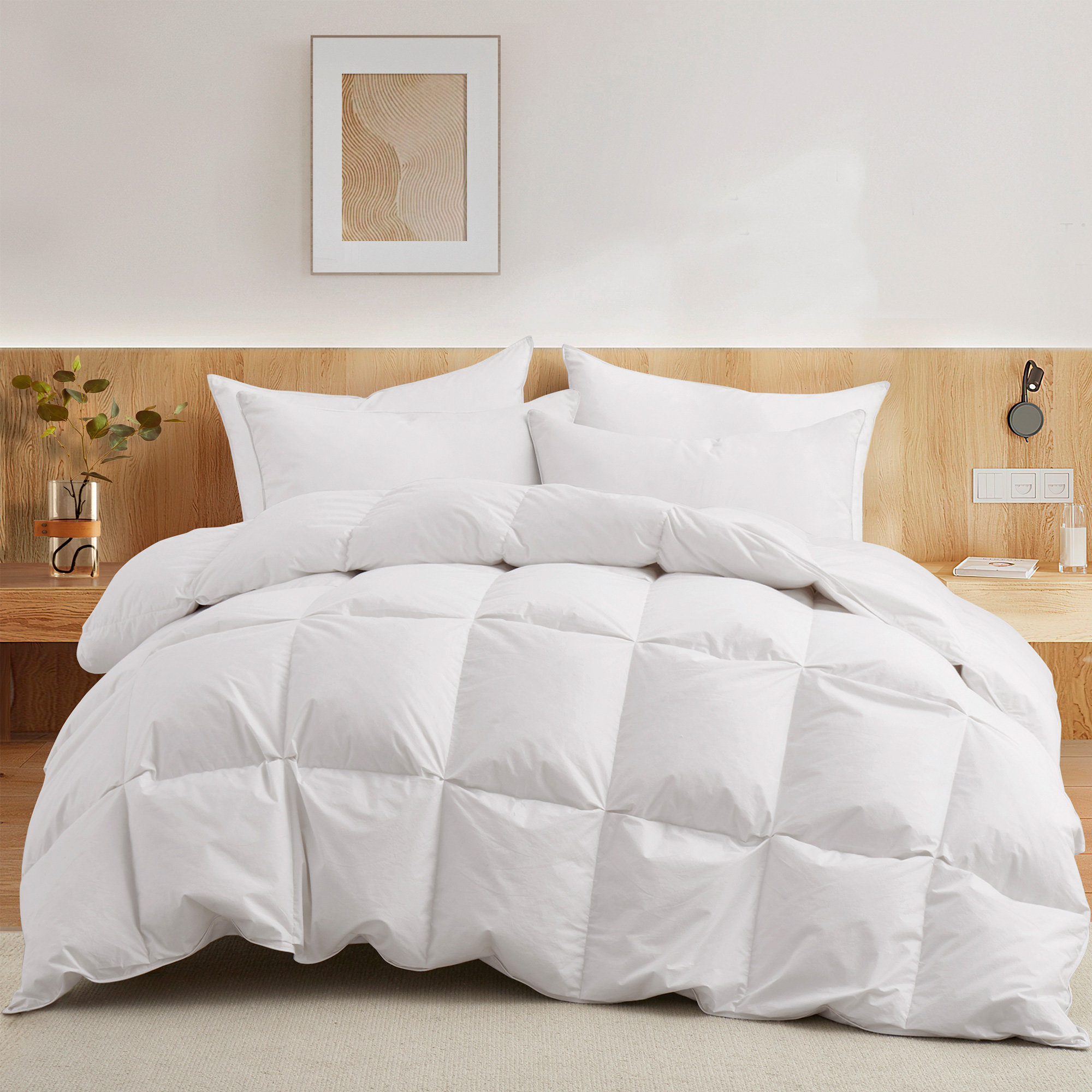 Puredown 600 Fill Power All Seasons Down Comforter & Reviews - Wayfair ...