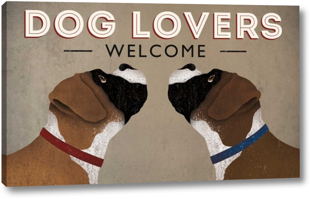 Winston Porter "boxer-dog lovers welcome" par ryan fowler estampe ...