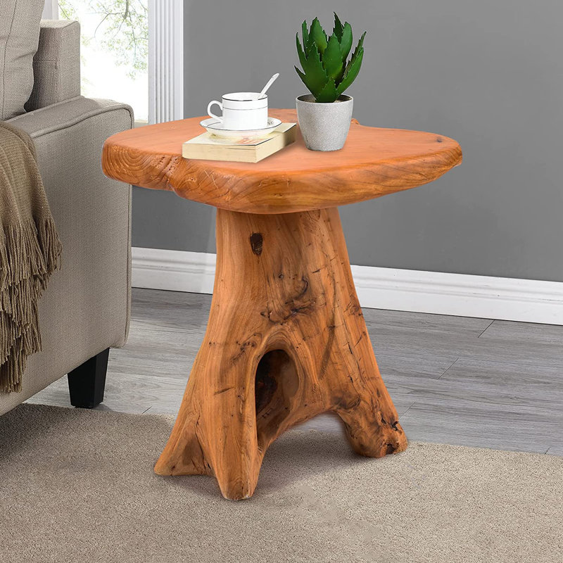 Loon Peak® Ejup Tray Top Tree Stump End Table | Wayfair