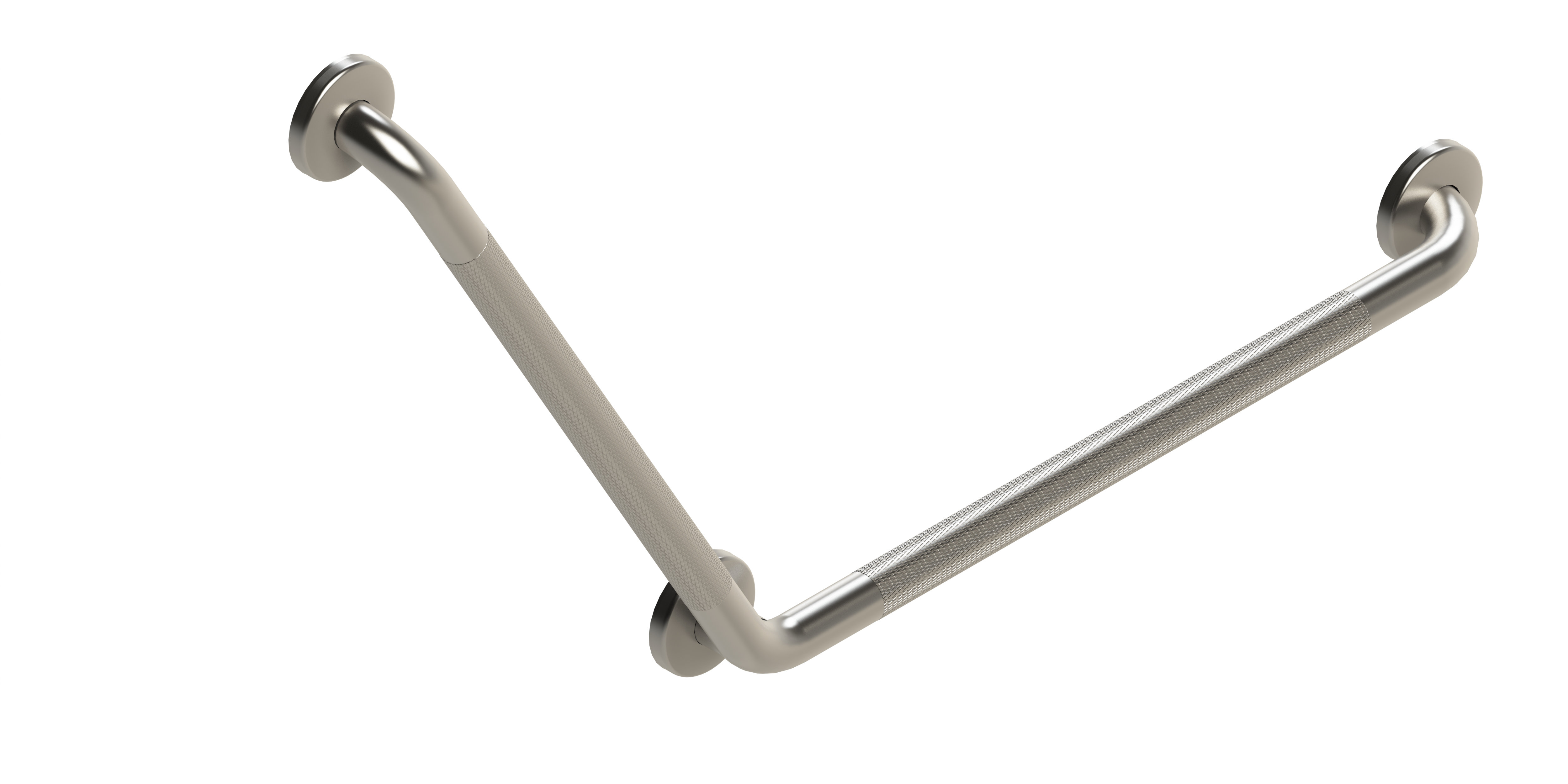 HealthCraft Easy Mount 24x24" L-Shaped Grab Bar in Knurled, ADA ...