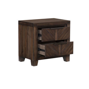 Loon Peak® Beckie Rustic Cherry Acacia Veneer Panel Bedroom Set King 6 ...