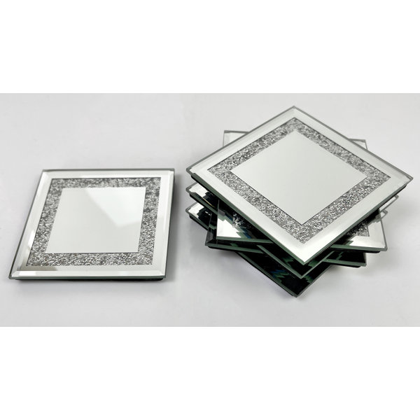 Fairmont Park Glass Square 6 Piece Coaster Set & Reviews | Wayfair.co.uk