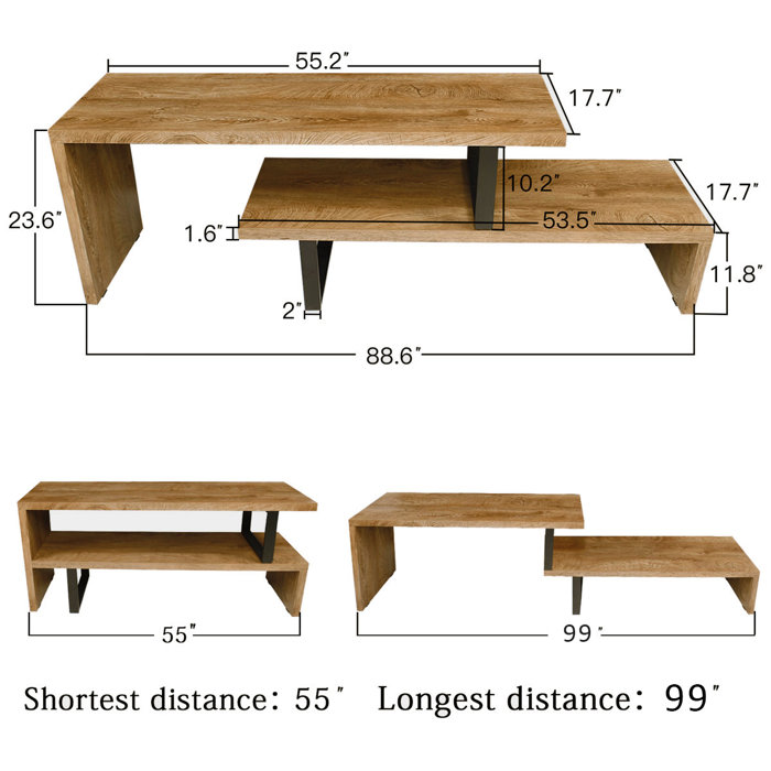 Steelside™ Dustin 99'' Media Console & Reviews | Wayfair