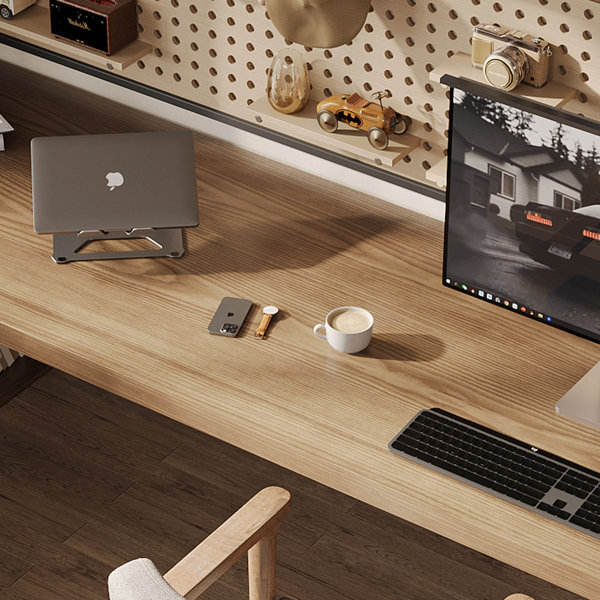 Cozynest Tan Rectangular Solid Wood desks | Wayfair