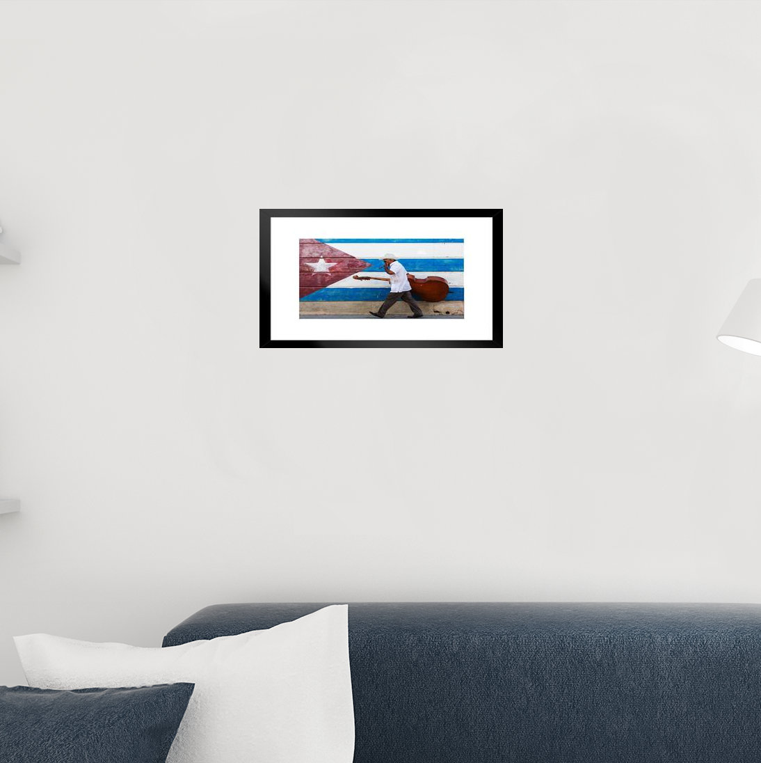 Latitude Run® Musician Carrying Upright Bass Cuban Flag Mural Photo ...