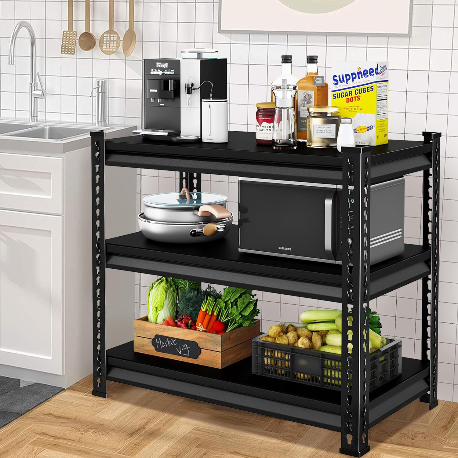 17 Stories Heavy Duty Adjustable Metal Storage Shelves, Industrial ...
