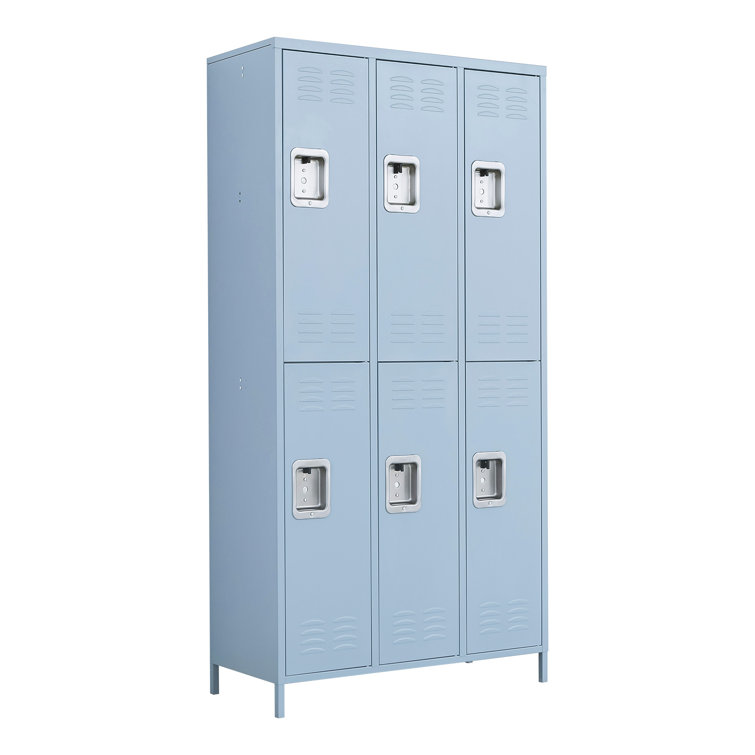17 Stories 2 Tier, 6 Section Metal Lockers Armoire with 12 Hooks for ...
