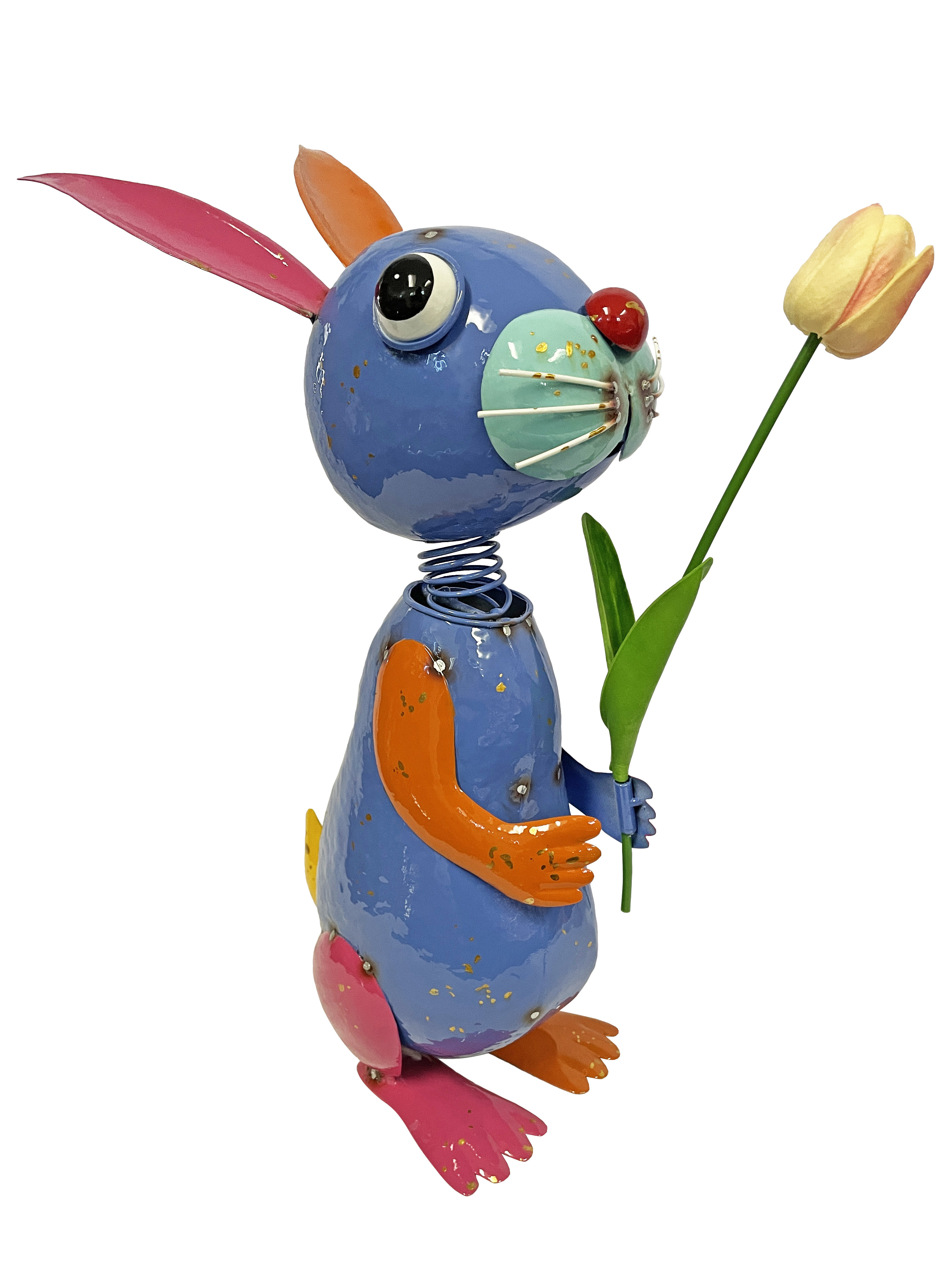 Dakota Fields Colourful Metal Rabbit Outdoor Garden Statue Yard Art ...