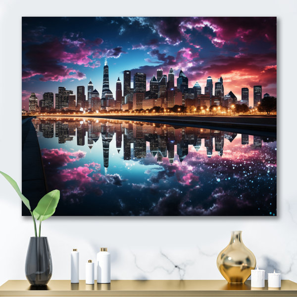 Latitude Run® USA Chicago Skyscrapper Reflections On Canvas Print | Wayfair