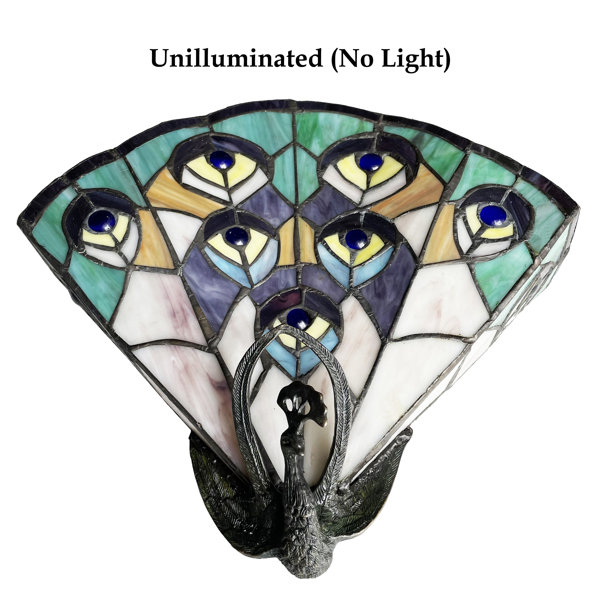 Fine Art Lighting Tiffany Style 14"W Peacock Wall Sconce | Wayfair