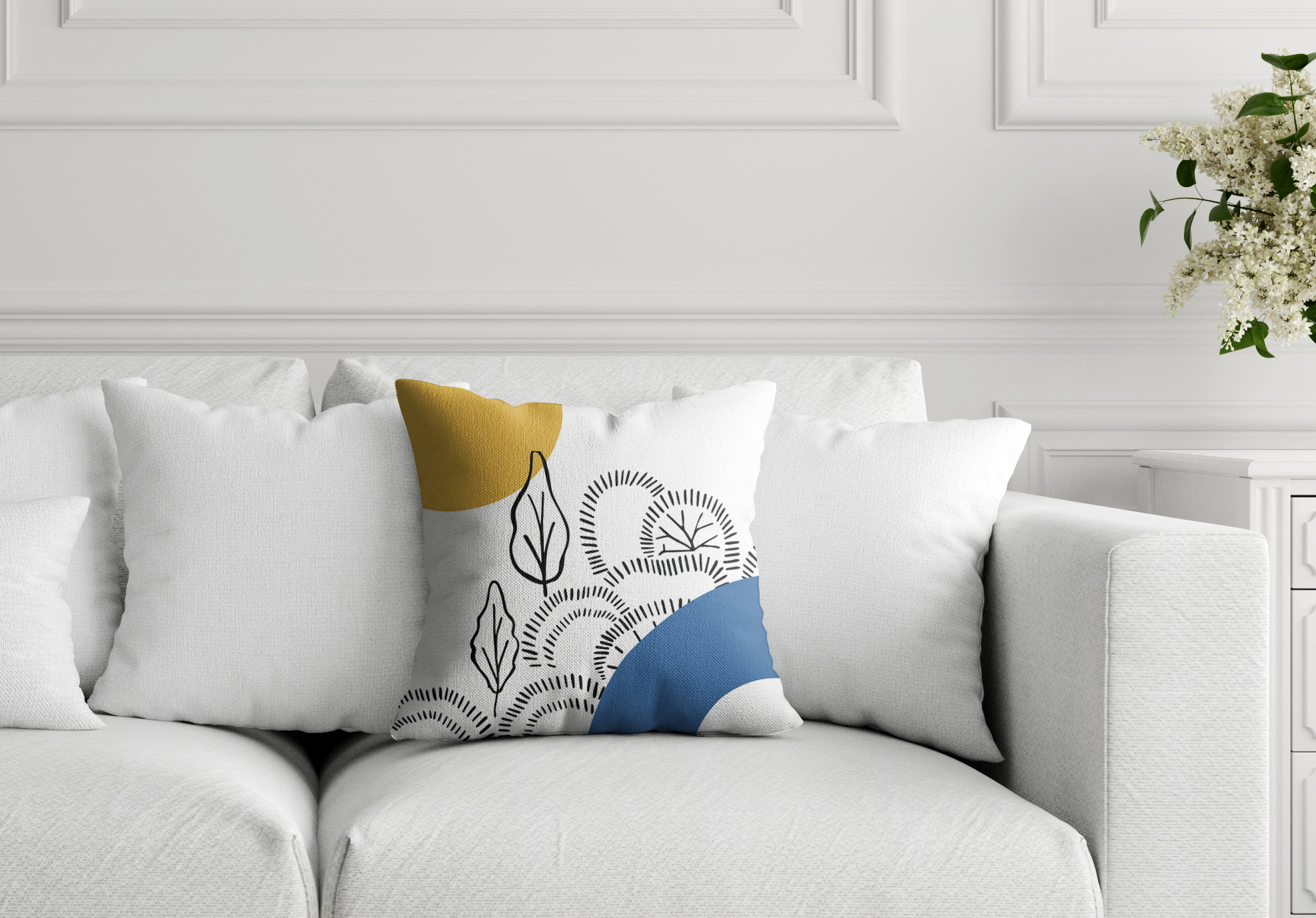 ULLI HOME Norma Scandinavian Inspired Mid-Century Abstract Landscape ...