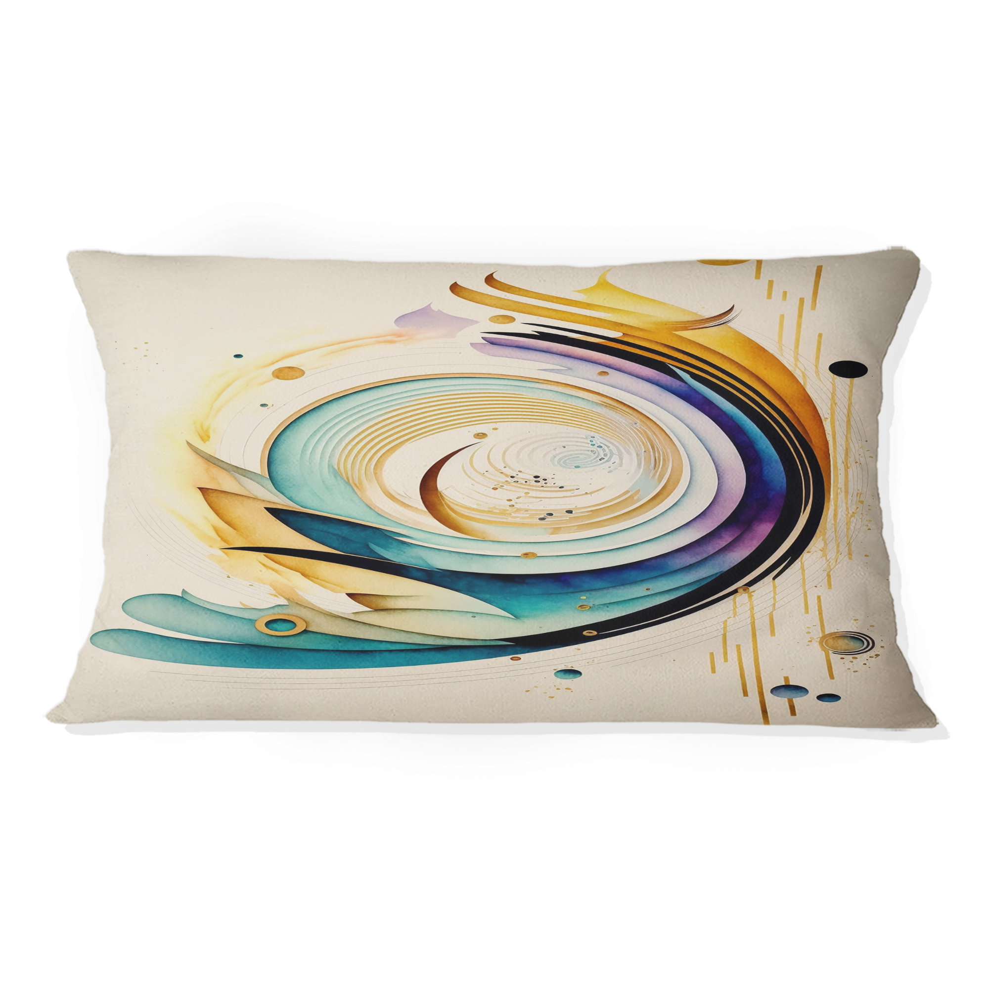 Design Art Colorful Watercolor Spiral - Abstract Spirals Printed Throw ...
