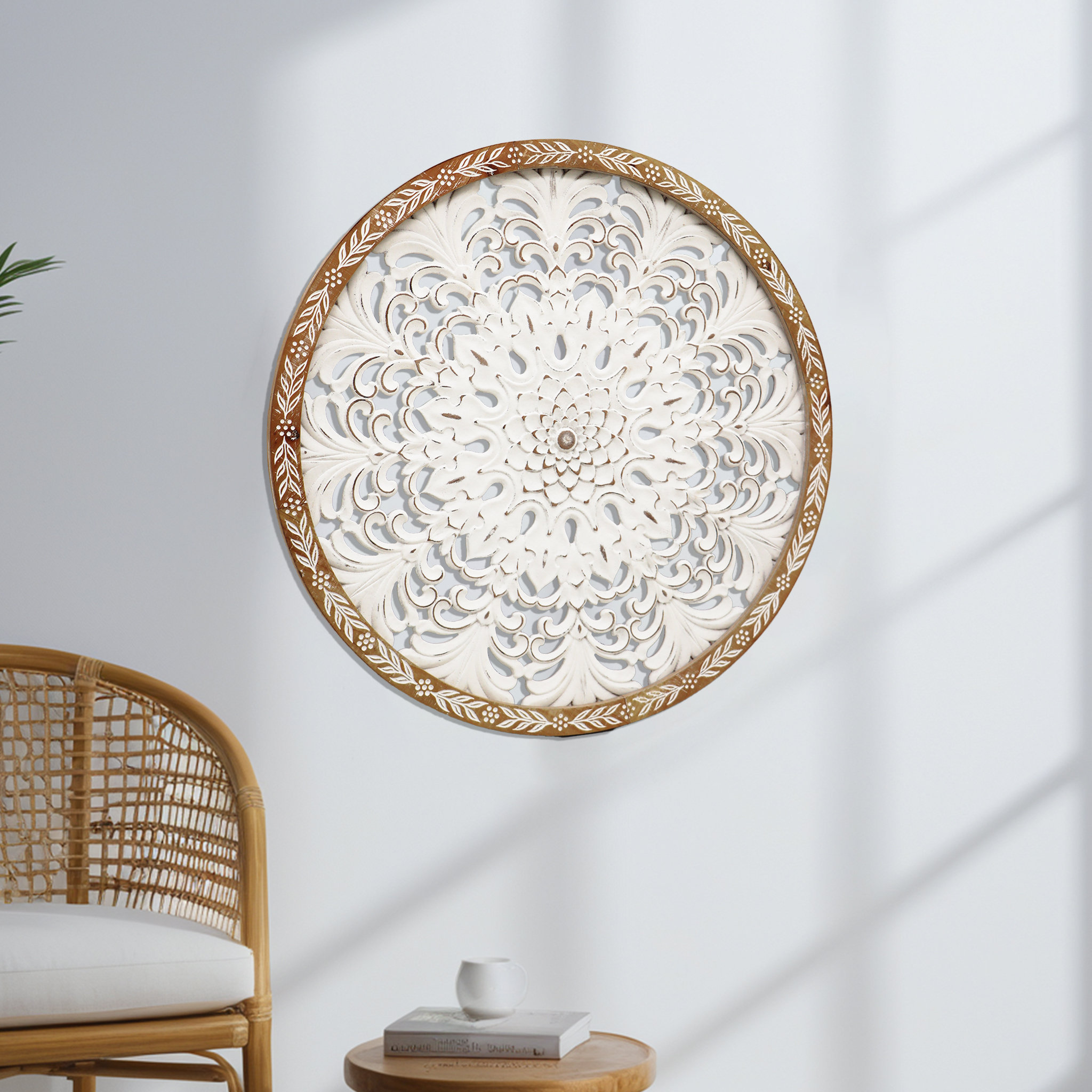 Ophelia & Co. Décoration murale bohémienne murale découpée ronde en ...