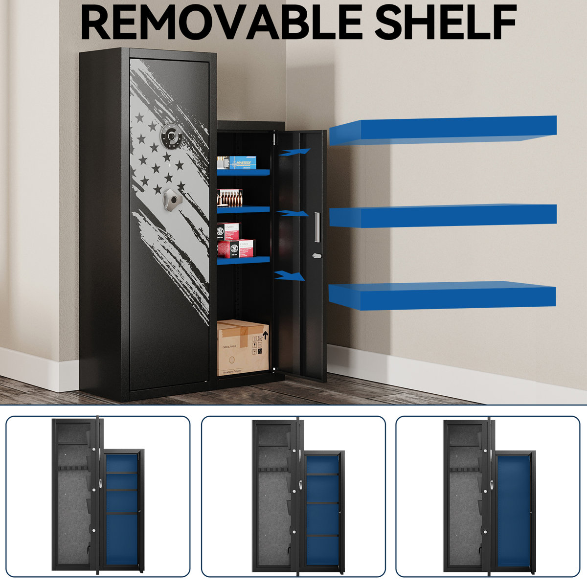 KAER 8 Gun Safe,Gun Safe for Rifles and Pistols,Large Gun Cabinet,Rifle ...