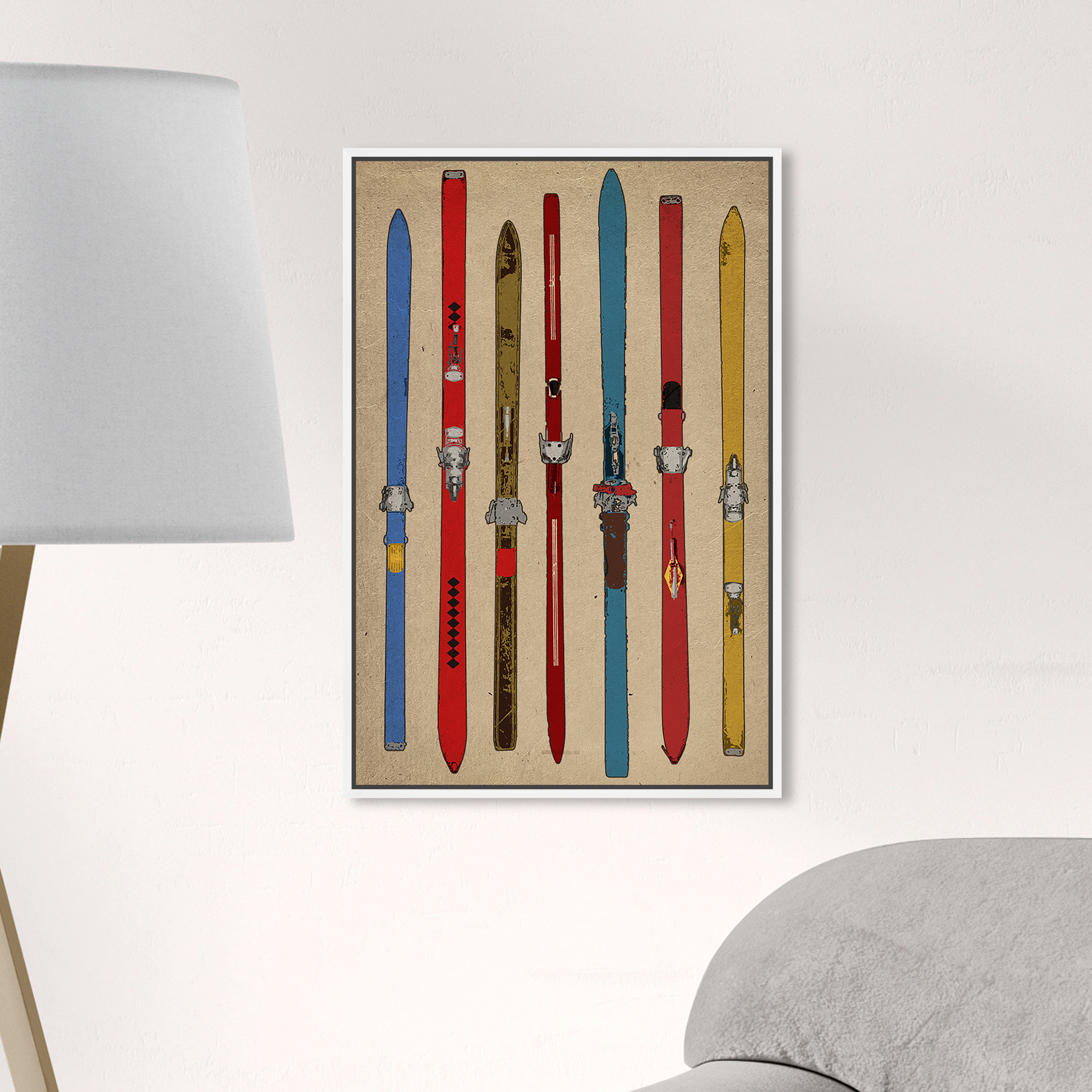 Union Rustic Sports and Teams Vintage Skis II Skiing - Graphic Art ...