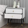 Mercer41 Gosta 20"W White Nightstand with Drawers, Bedside Table ...