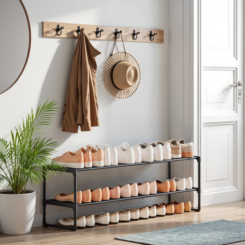 Rebrilliant 2 Tier 15-18 Pairs Shoe Rack & Reviews | Wayfair