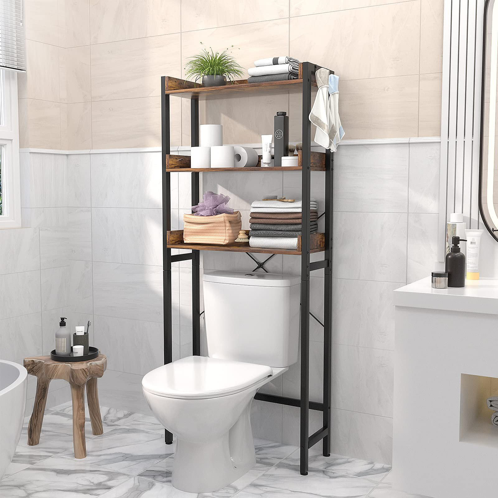 17 Stories 3-Tier Bathroom Organizer Shelf Over Toilet, Freestanding ...