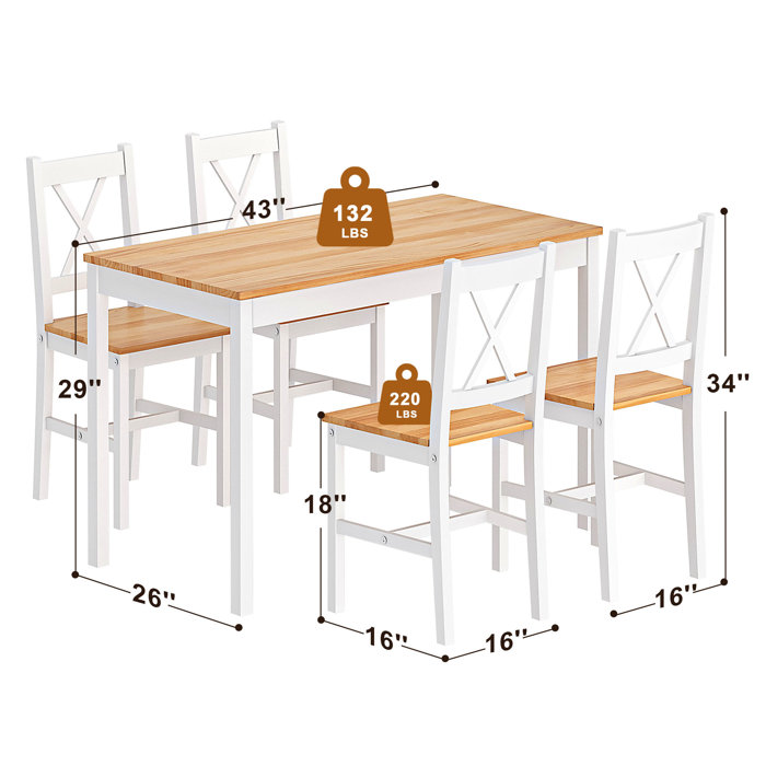 Gracie Oaks Elea 5 - Piece Dining Set & Reviews | Wayfair