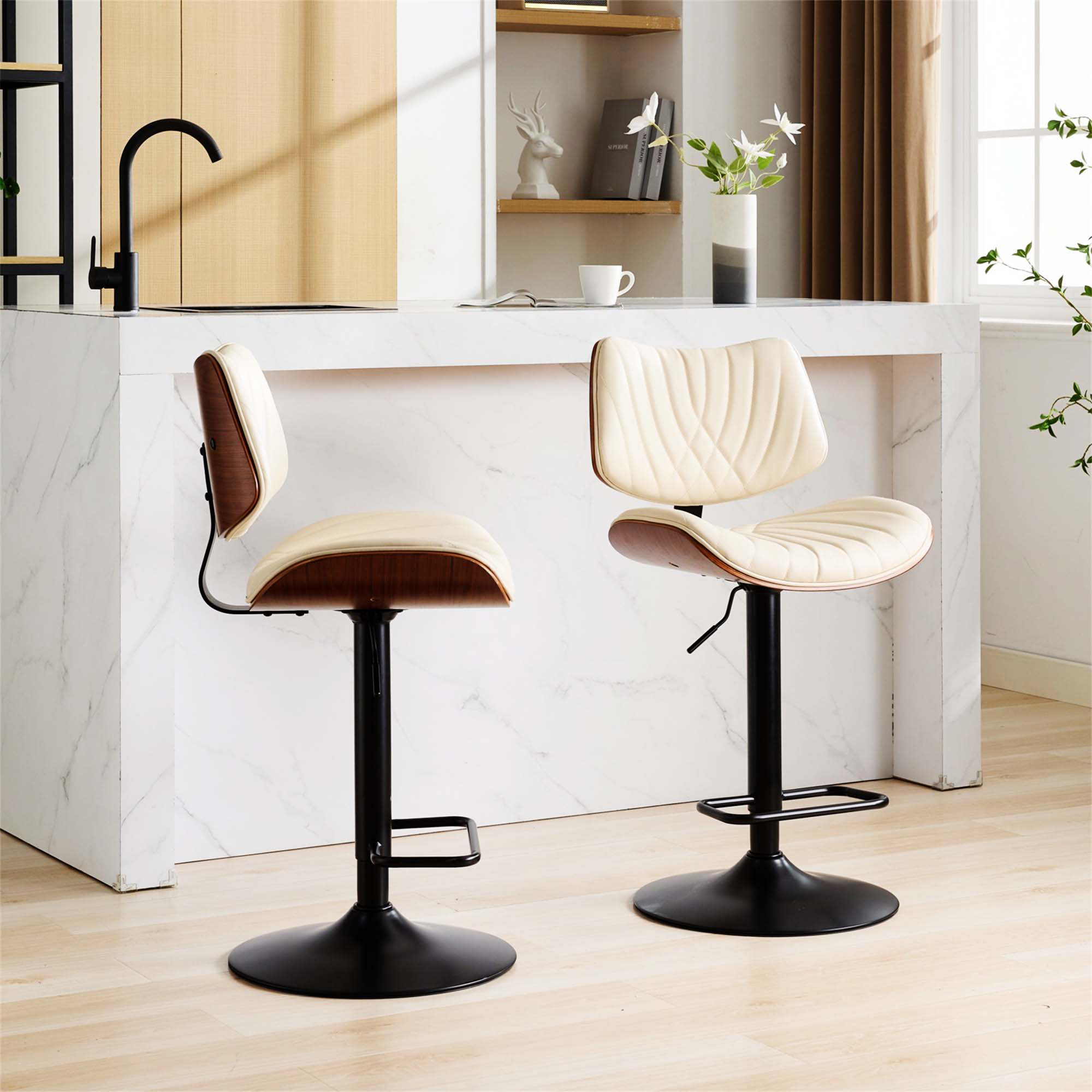 George Oliver Bar Stools Mid Century Modern Adjustable Counter Height ...