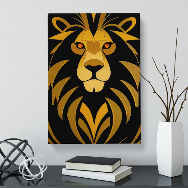 Latitude Vive CAN-V0523-1388X Lion Deco Vol.4 - Wrapped Canvas Print ...